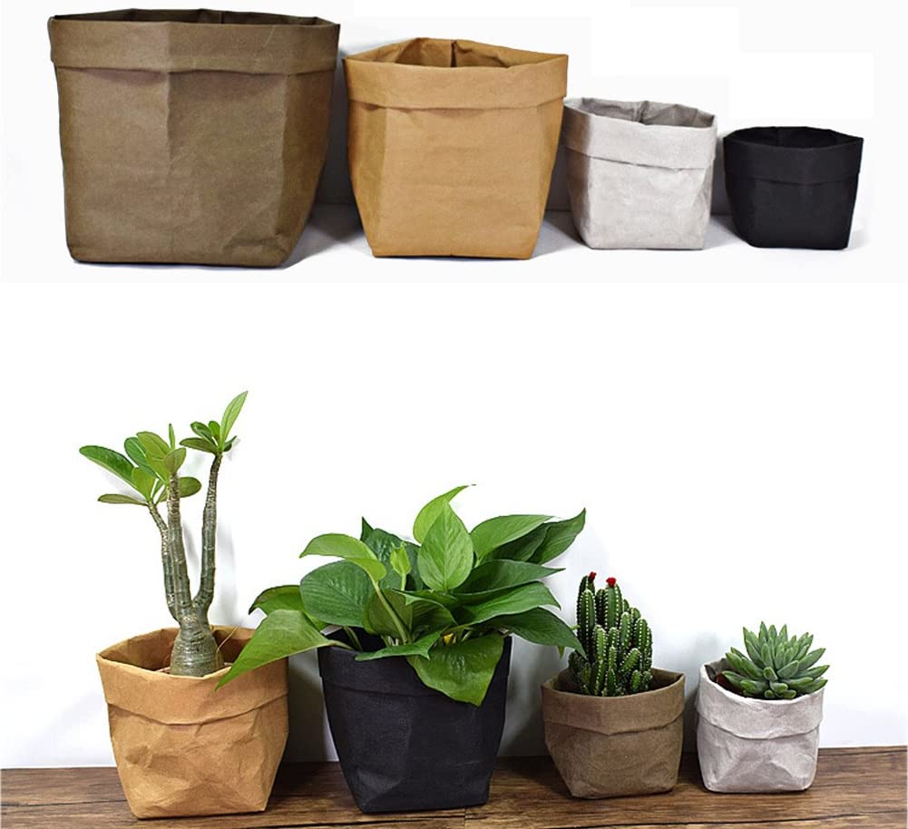 Reusable Kraft Paper Bag Container – Eco-Friendly for Food, Plants, St ...